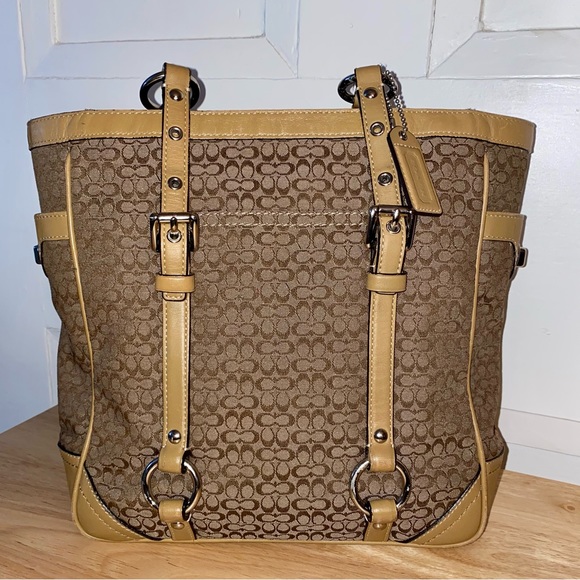 Coach | Bags | Authentic Coach Signature Jacquard Tote Bag Serial No ...